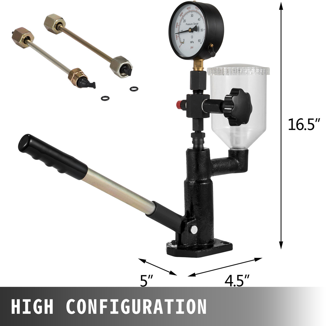 Diesel Injector Nozzle Tester Pop Pressure Quality Dual Scale Gauge W ...