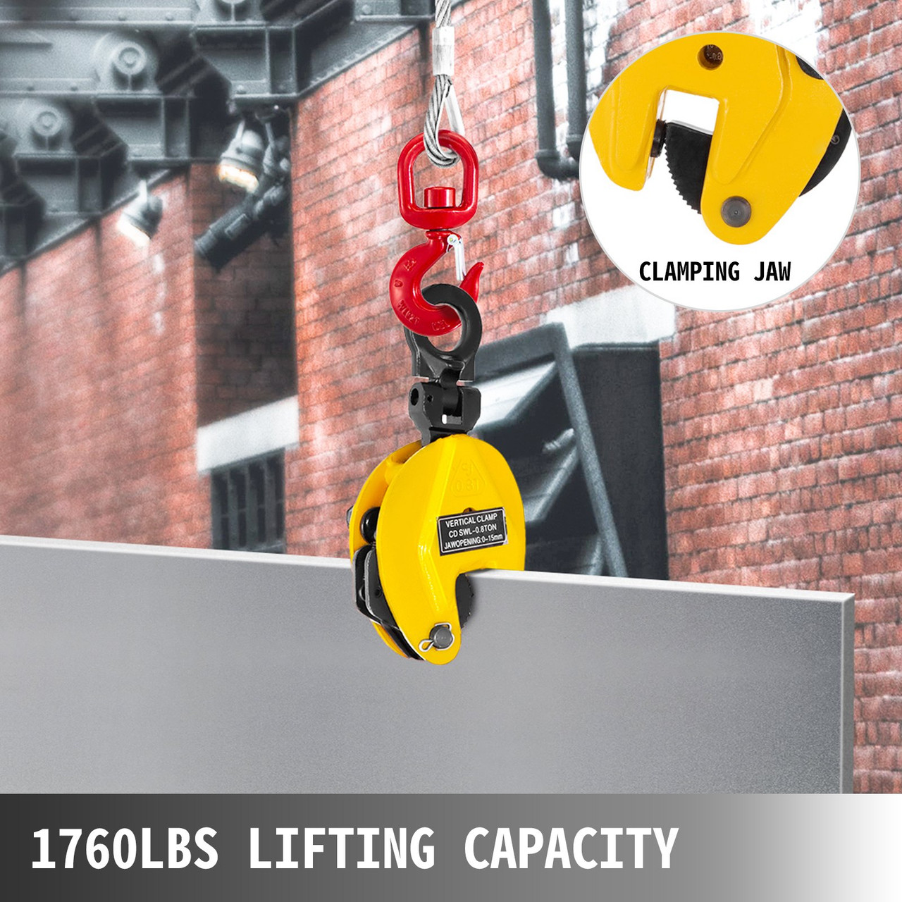 Lifting Clamp Vertical Plate Clamp 1760Lbs/0.8T Industrial Steel Plate ...