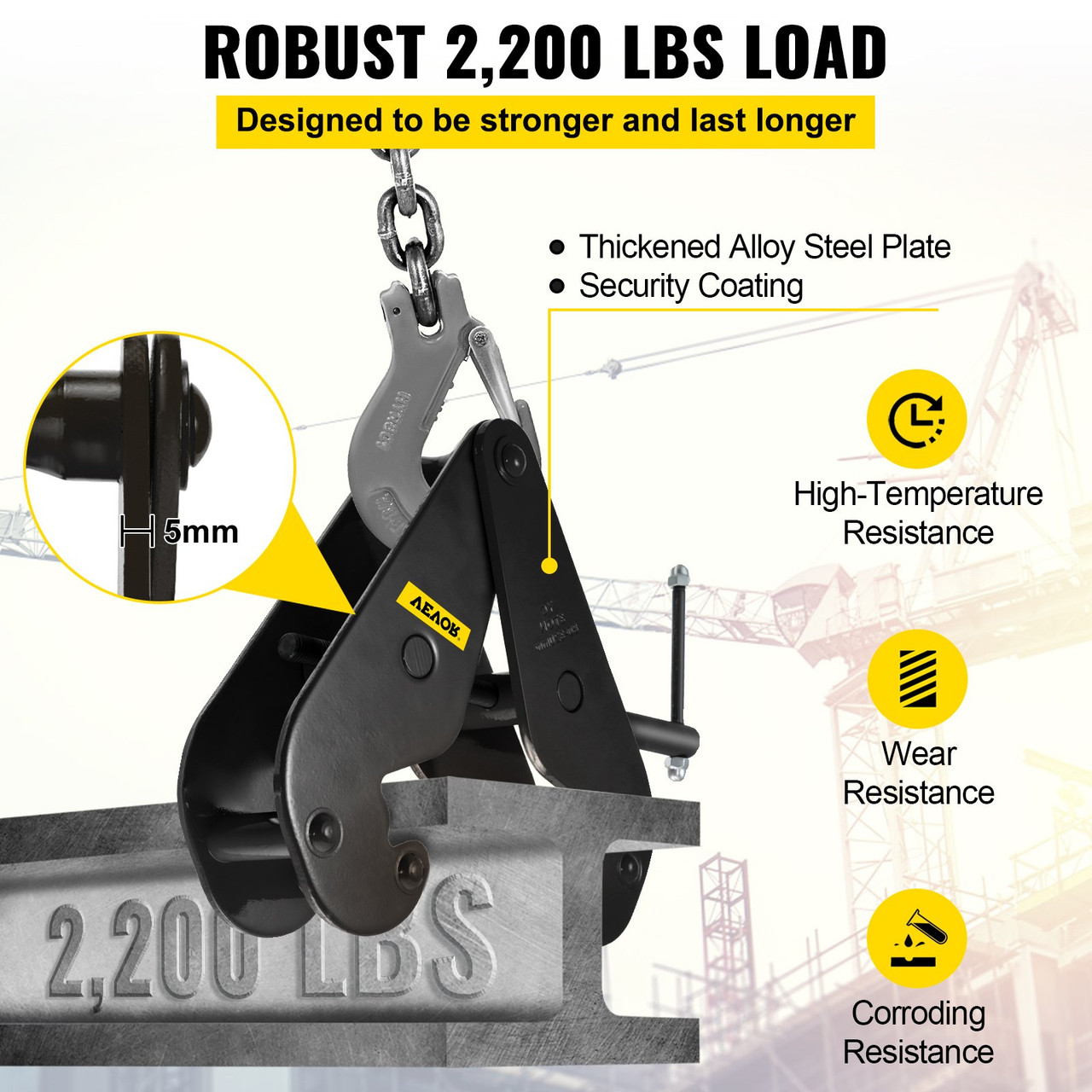 Beam Clamp I Beam Lifting Clamp 2200lbs/1ton Heavy Duty Beam Hangers in ...