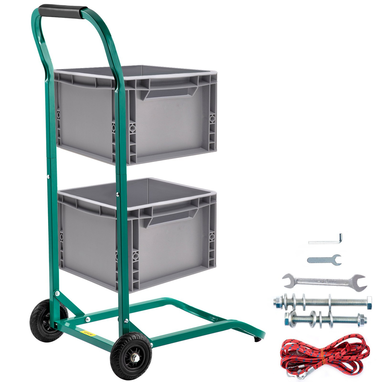 Heavy-Duty Steel Recycling Cart, 22.8 x 15.7 in Moving Bin Cart w/ 4 ...