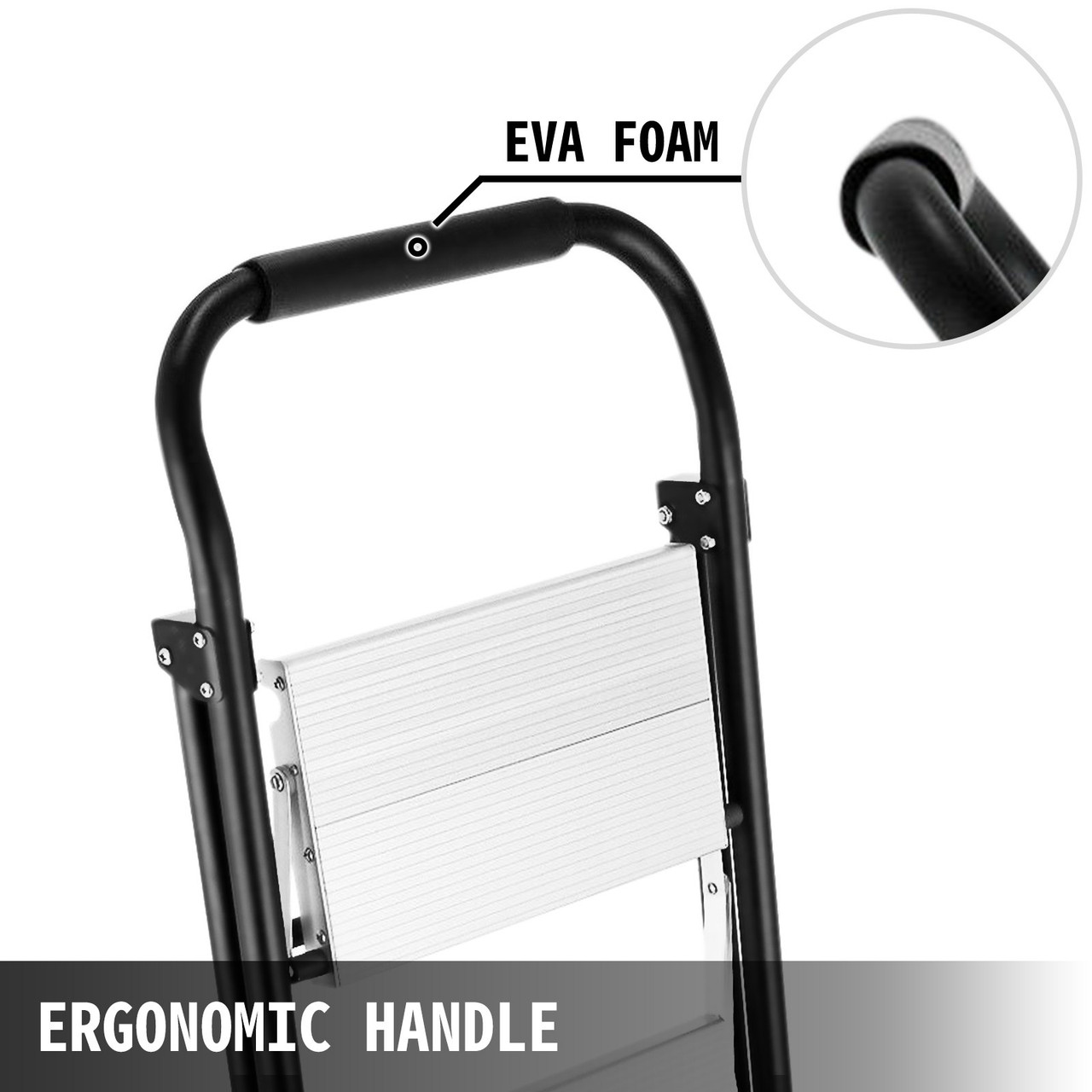 3-steps Ladder Cart 2-in-1 Convertible Step Ladder Folding Hand Truck ...