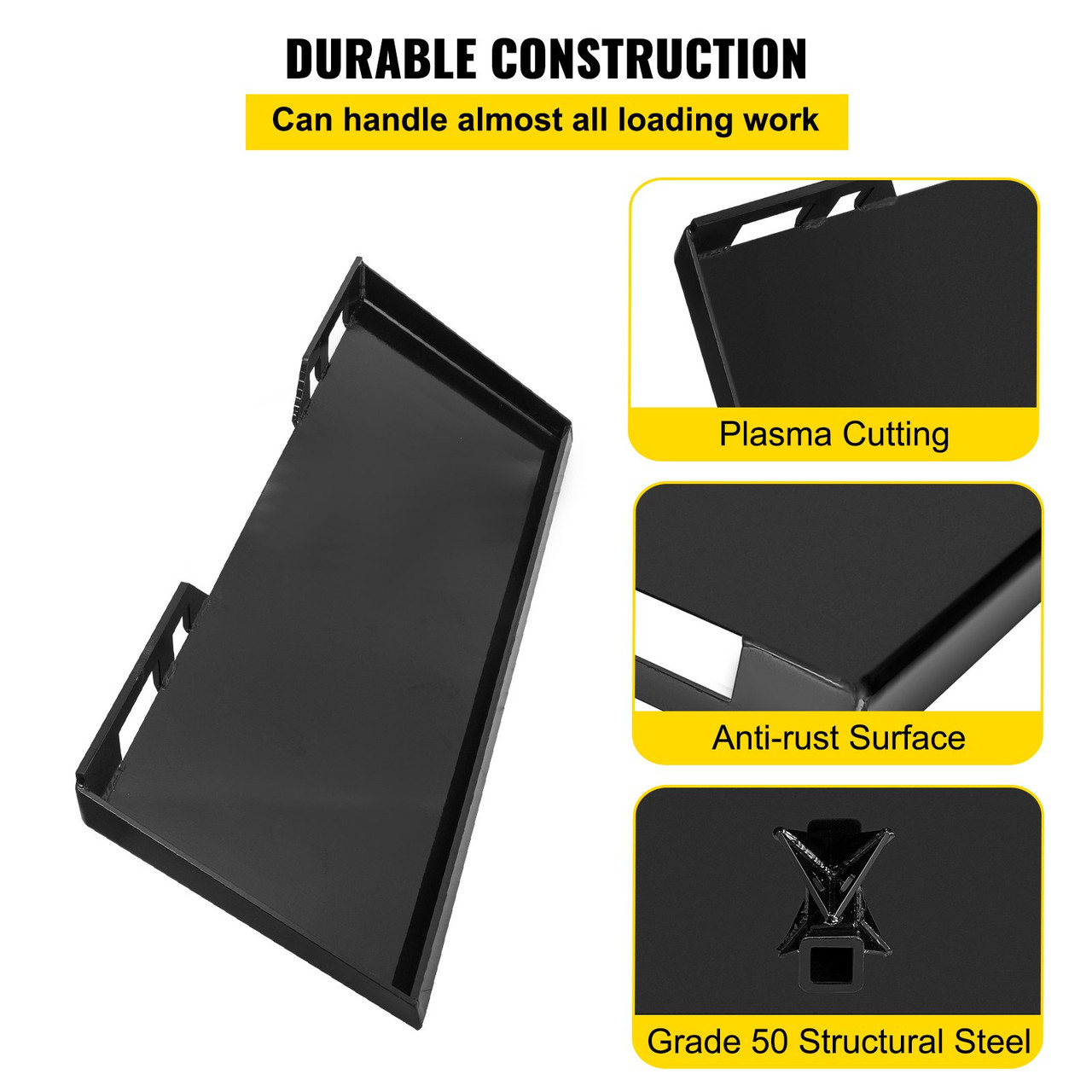 3/8" Top Bar Thick 1/4"Thick Skid Steer Bobcat Plate Quick Tach ...