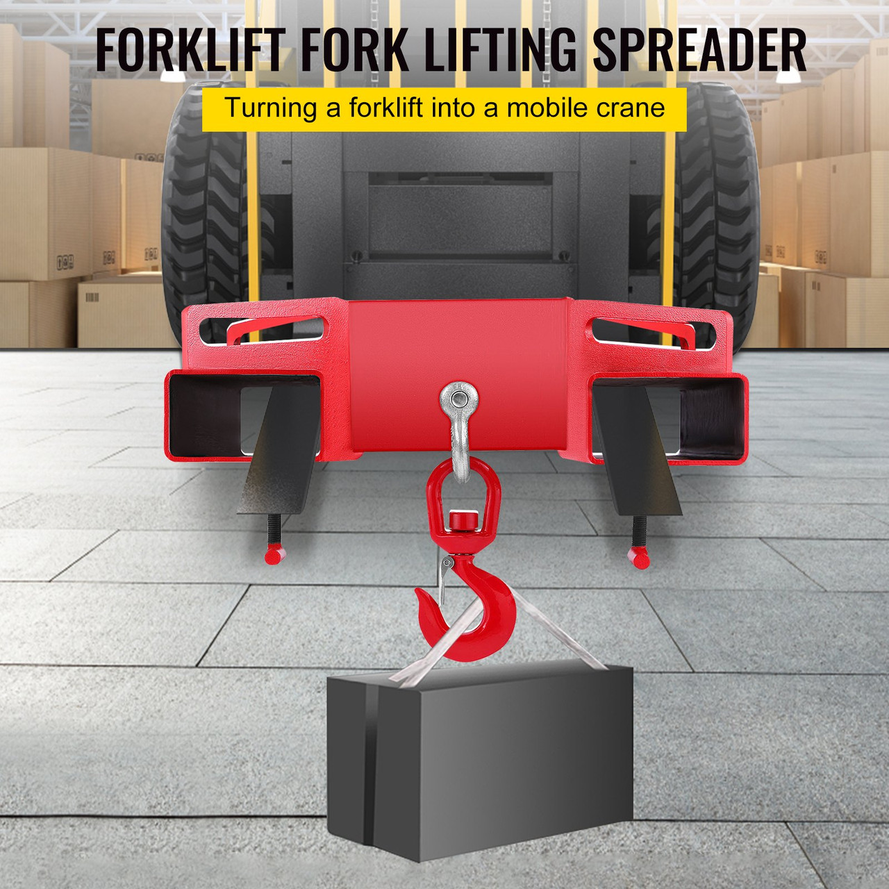 3t Forklift Lifting Hook 6600lbs Heavy Duty Telescopic Handler Loader