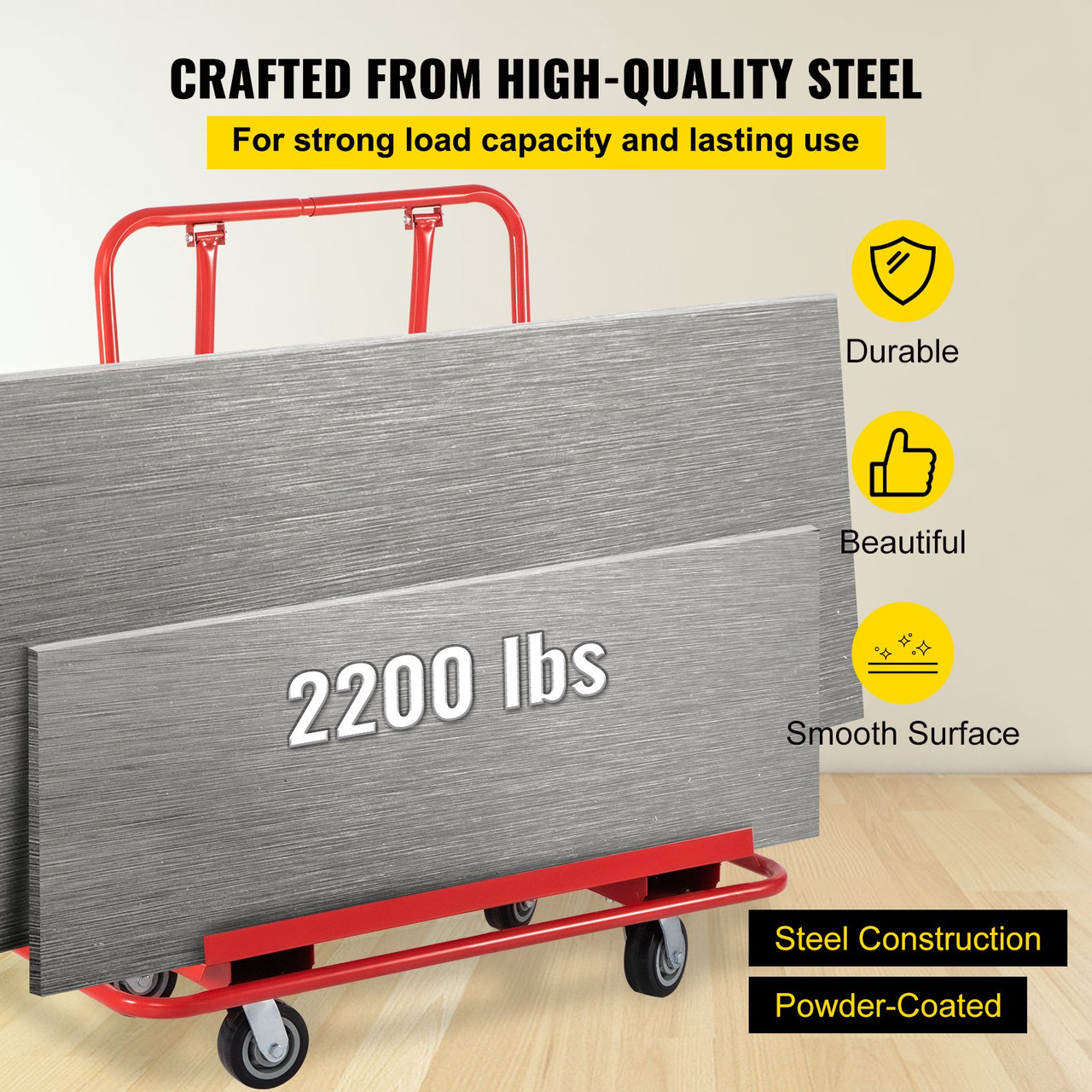 Drywall Cart 2200 Lbs Dolly Handling Sheetrock Sheet Panel Service Cart