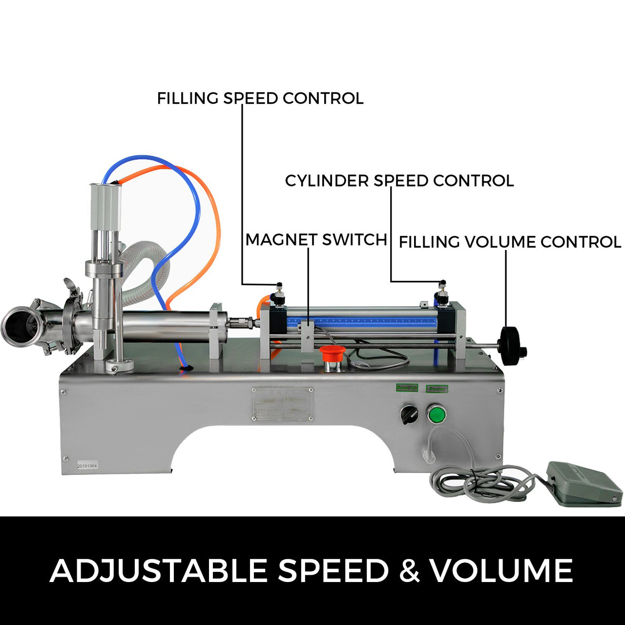 Horizontal Full Pneumatic Liquid Filling Machine, 100-1000ml Semi-auto ...
