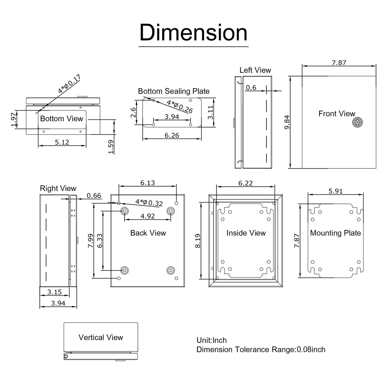 NEMA Steel Enclosure, 10 x 8 x 4'' NEMA 4X Steel Electrical Box, IP66 ...