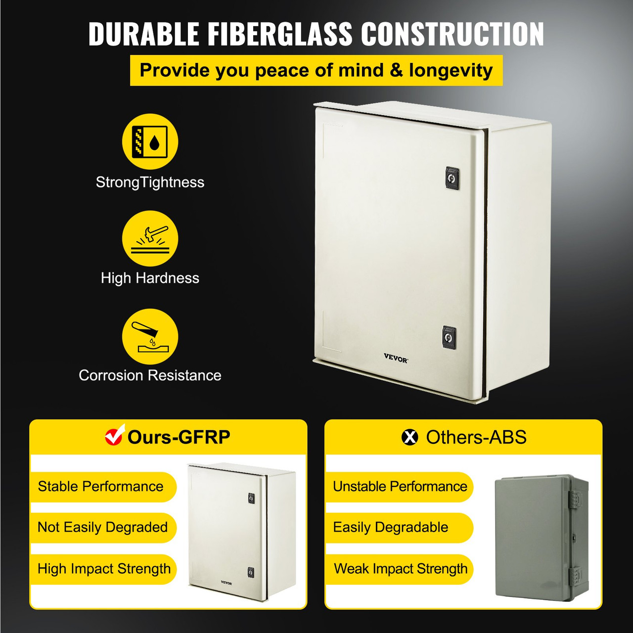 NEMA Enclosure, 20 x 16 x 8 inches, NEMA 4X Fiberglass Steel Electrical ...