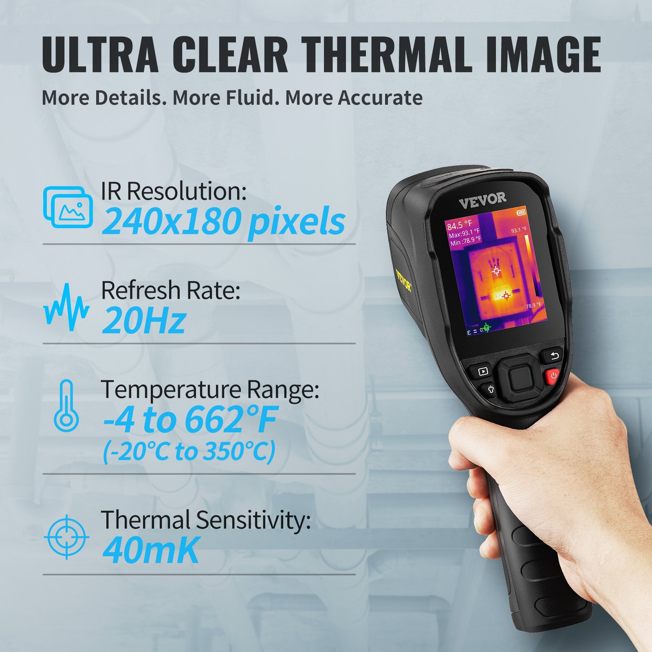 Infrared Thermal Imager Thermal Camera IR Resolution 240x180 2.8" LCD ...