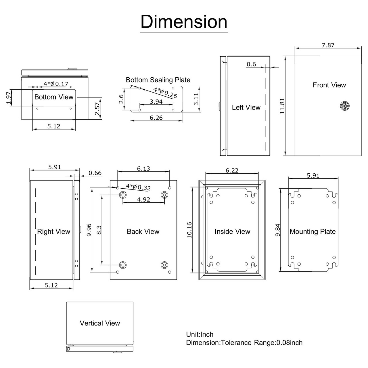NEMA Steel Enclosure, 12 x 8 x 6'' NEMA 4X Steel Electrical Box, IP66 ...