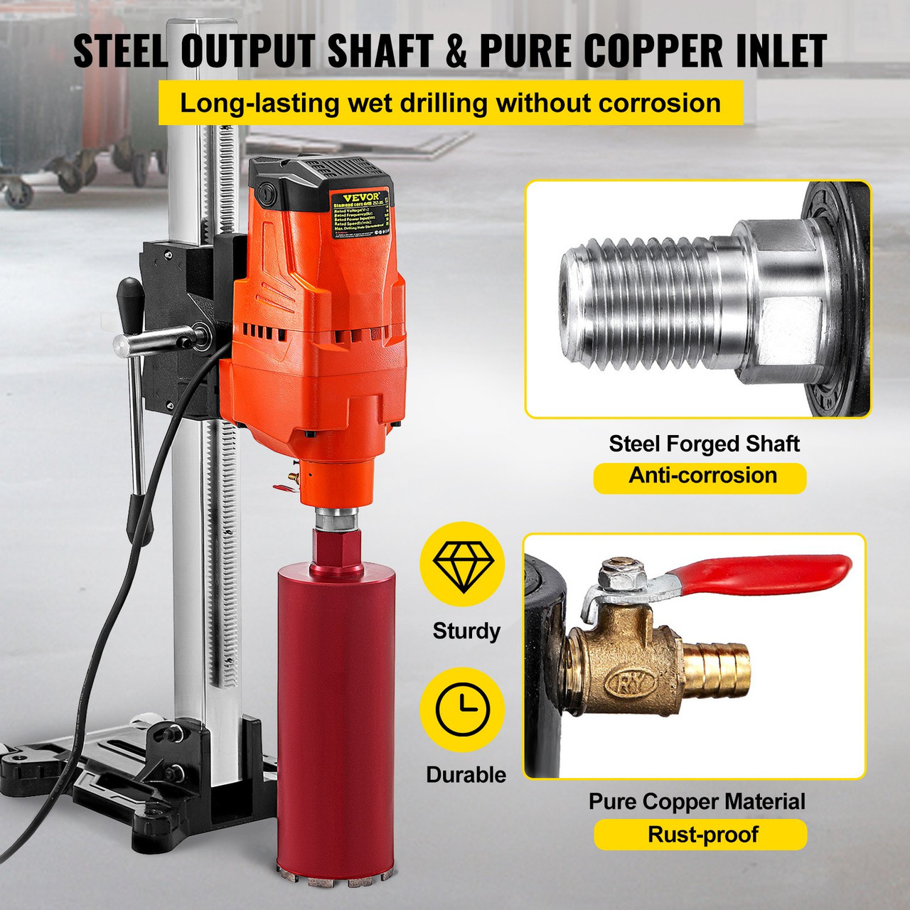 12Inch/305MM Core Drill Machine,4800W Core Drill Rig,Powerful Rugged ...