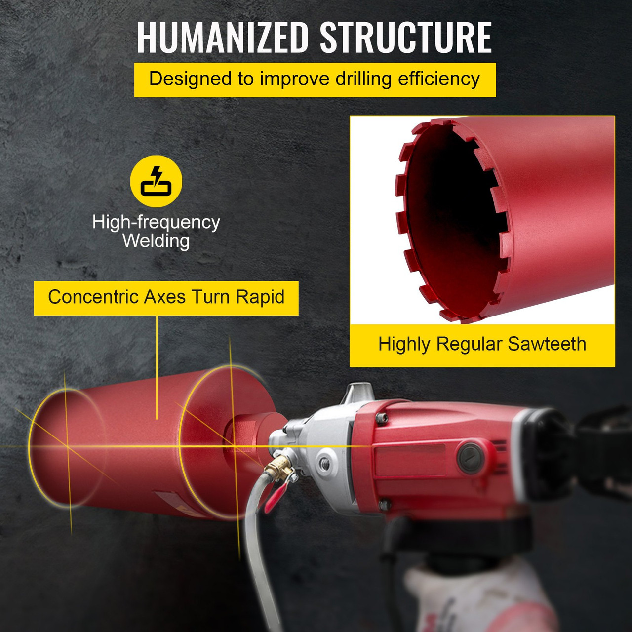 Diamond Core Drill, 8"/203mm Diameter Core Drill Bit, 14"/355mm ...