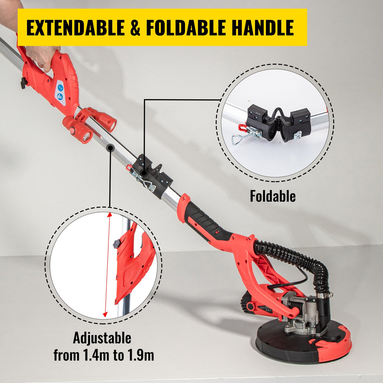 Drywall Sander 850W, Variable Speed Dual-Head Sander 800-1750RPM ...