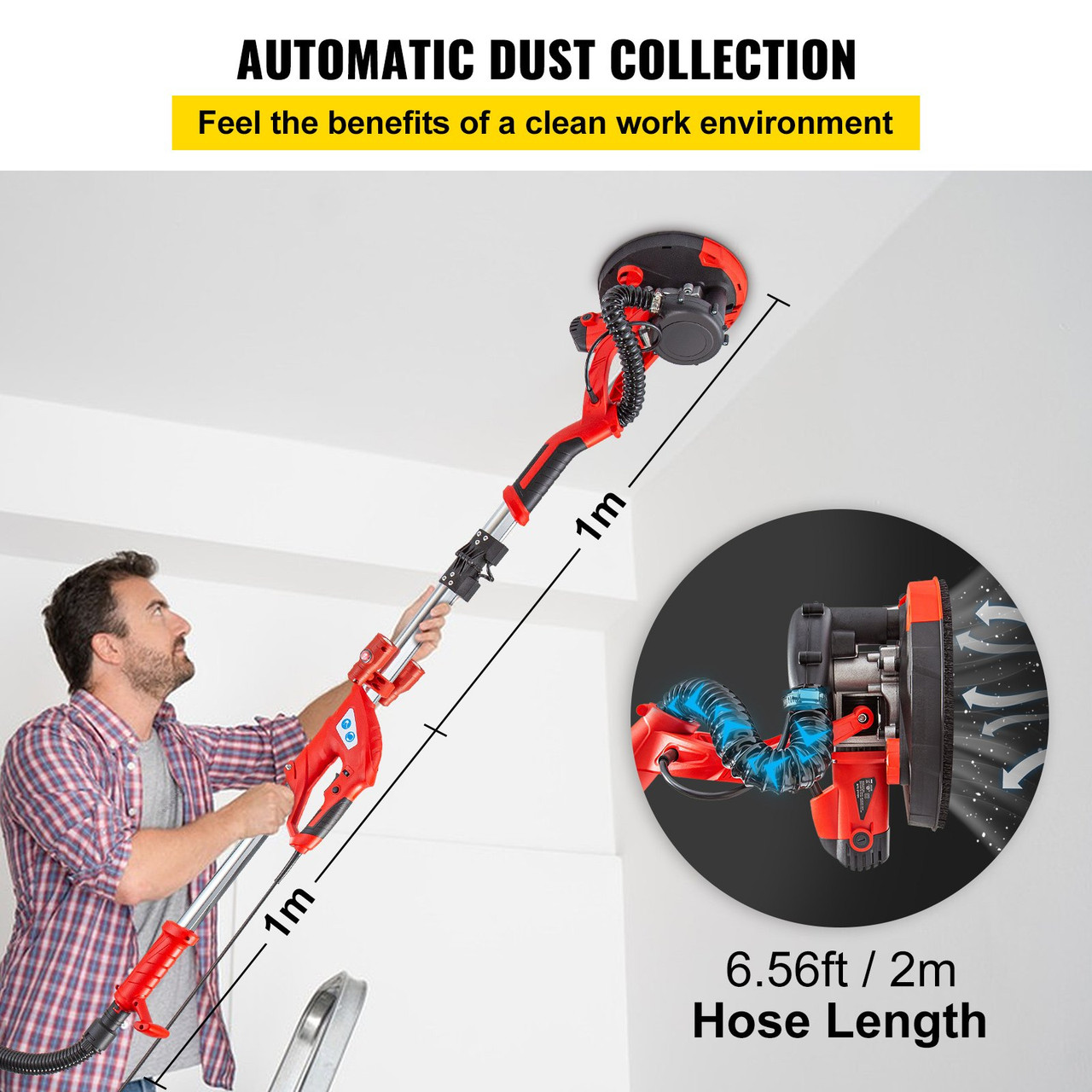 Drywall Sander 850W Electric Drywall Sander Foldable Sheetrock Sander ...