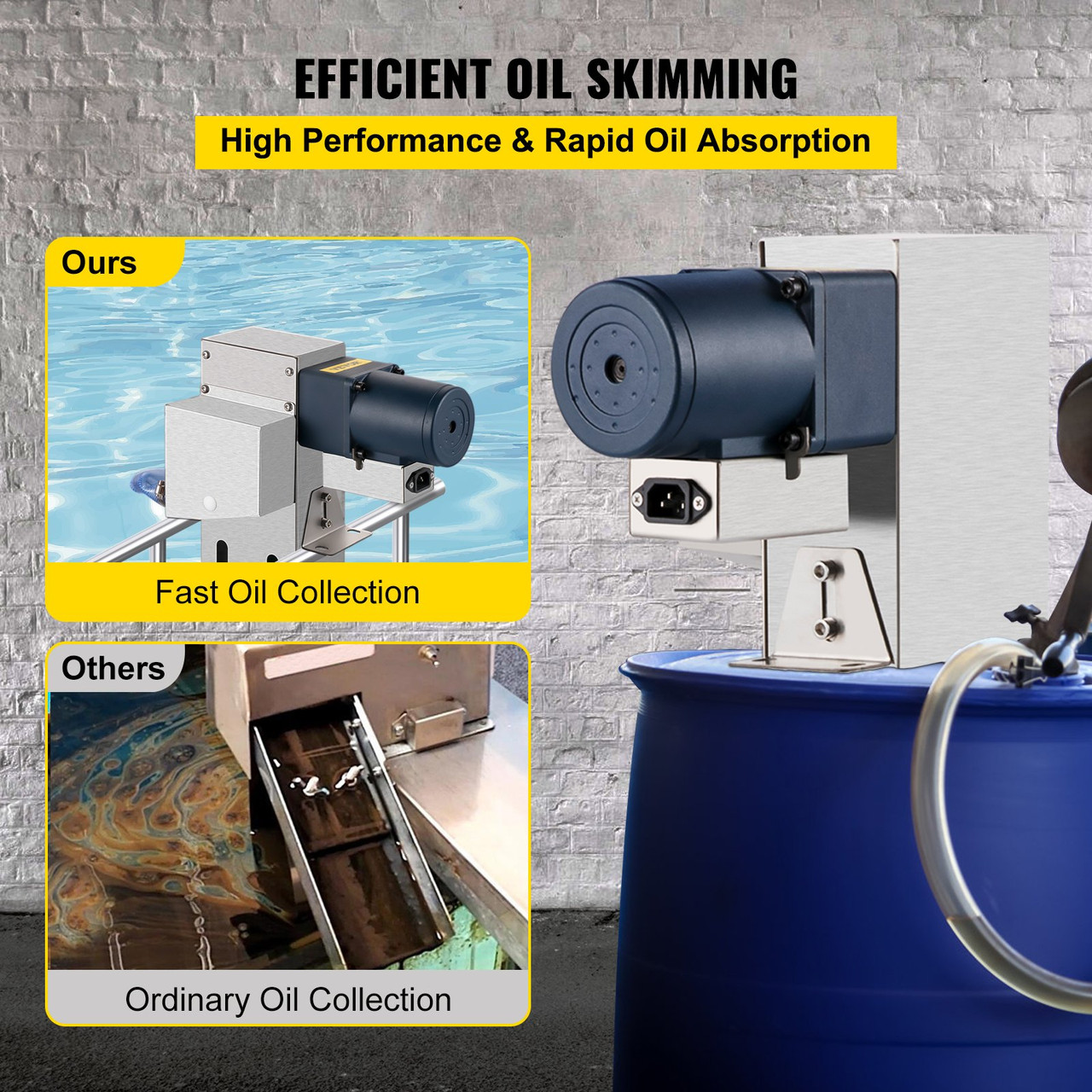 Belt Oil Skimmer 12" Tramp Oil Skimmer Oil Skimmer CNC with 2.8 ...