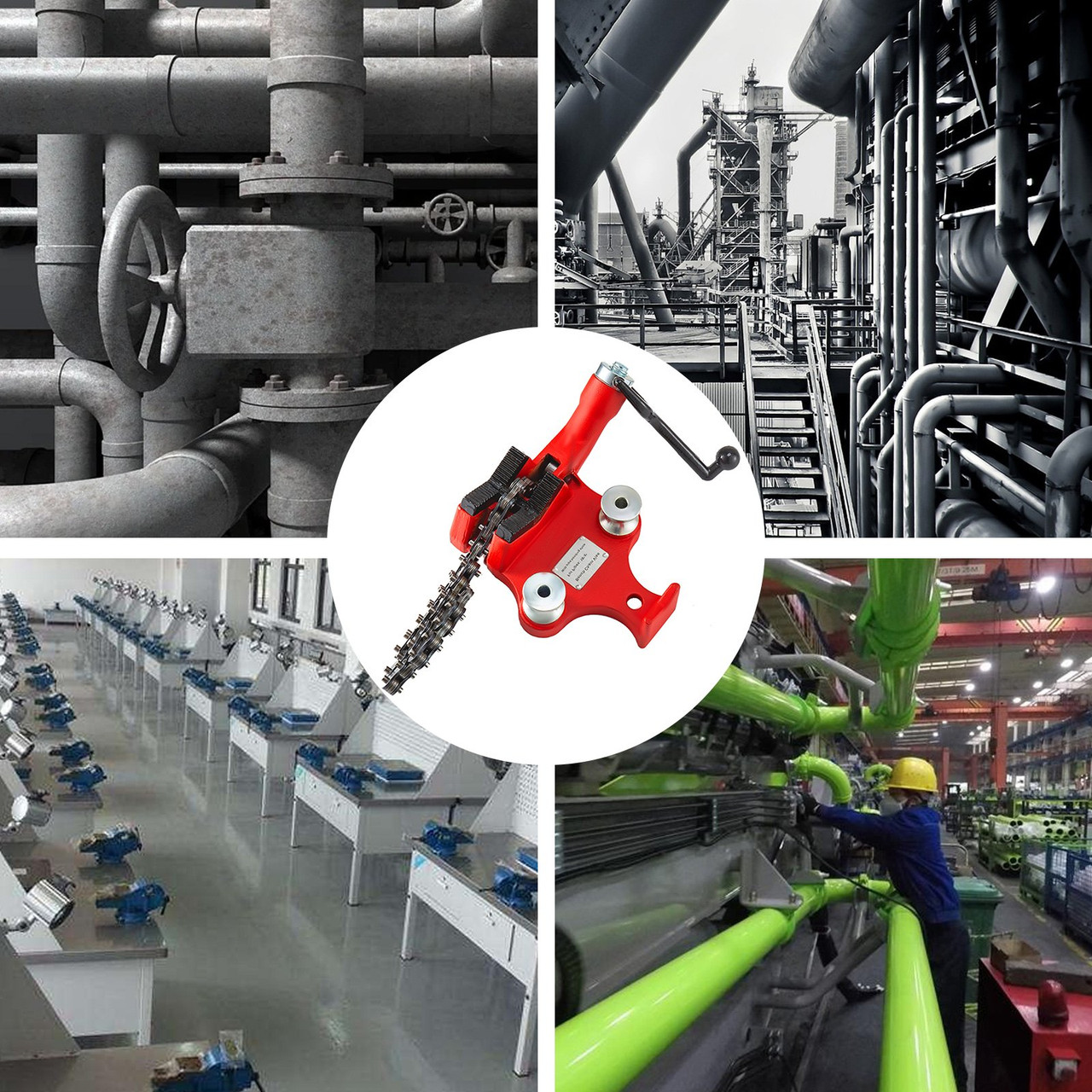 Screw Bench Chain Vise 1/4" - 6" Heavy Duty Fits Ridgid Cast Iron ...