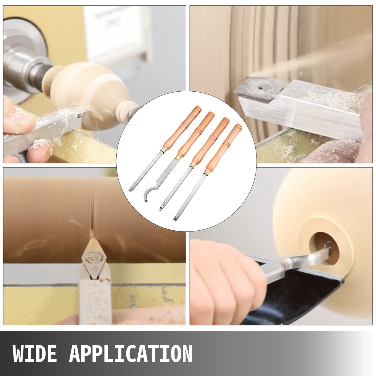 Wood Turning Tools for Lathe 4 PCS Set, Carbide Lathe Tools with ...