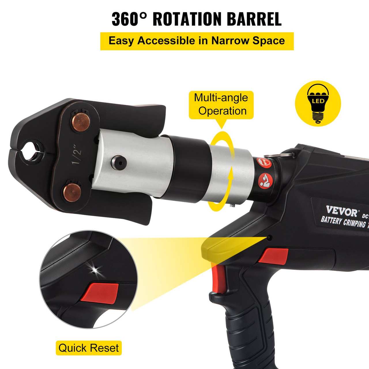 Propress Tool Kit Crimp Ring 12V Machine for Copper w/ 3 Crimping Jaws