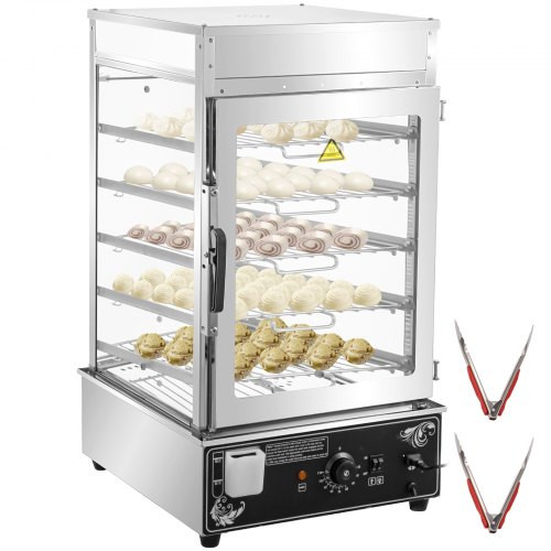 110V Commercial Bun Steamer, 5-Layer Restaurant Bun Warmer, Electric ...