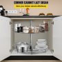 Kidney Chrome Lazy Susan, 24-inch Diameter, 360ø Rotating 2-Shelf ...