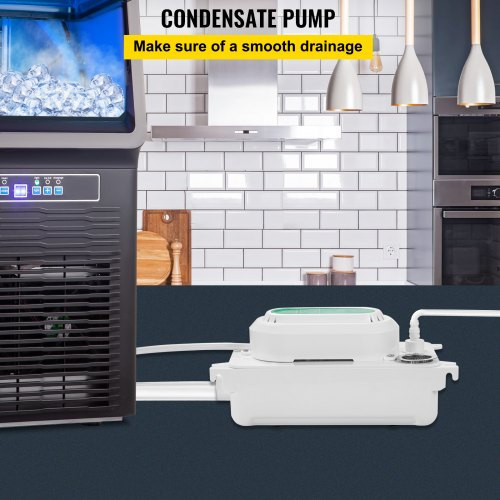 Condensate Pump, 6.6 ft/2 m Lift, 110V Removal Drain Pump with 0.63 Qt ...