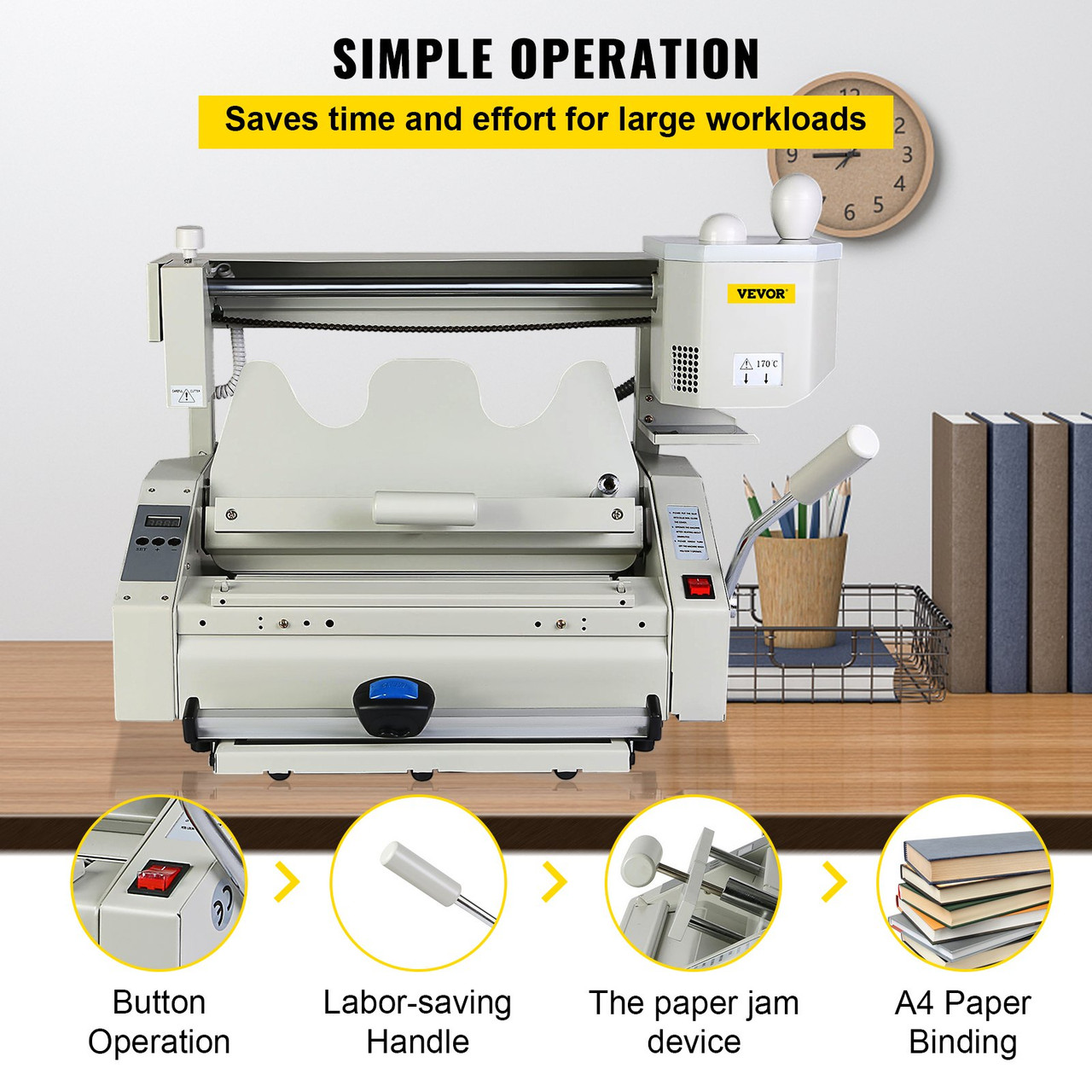 Wireless Glue Book Binding Machine A4 Manual Hot Glue Book Binder 110V ...