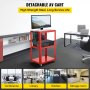 Steel AV Cart, 26-41" Height Adjustable Media Cart with Electric Power ...
