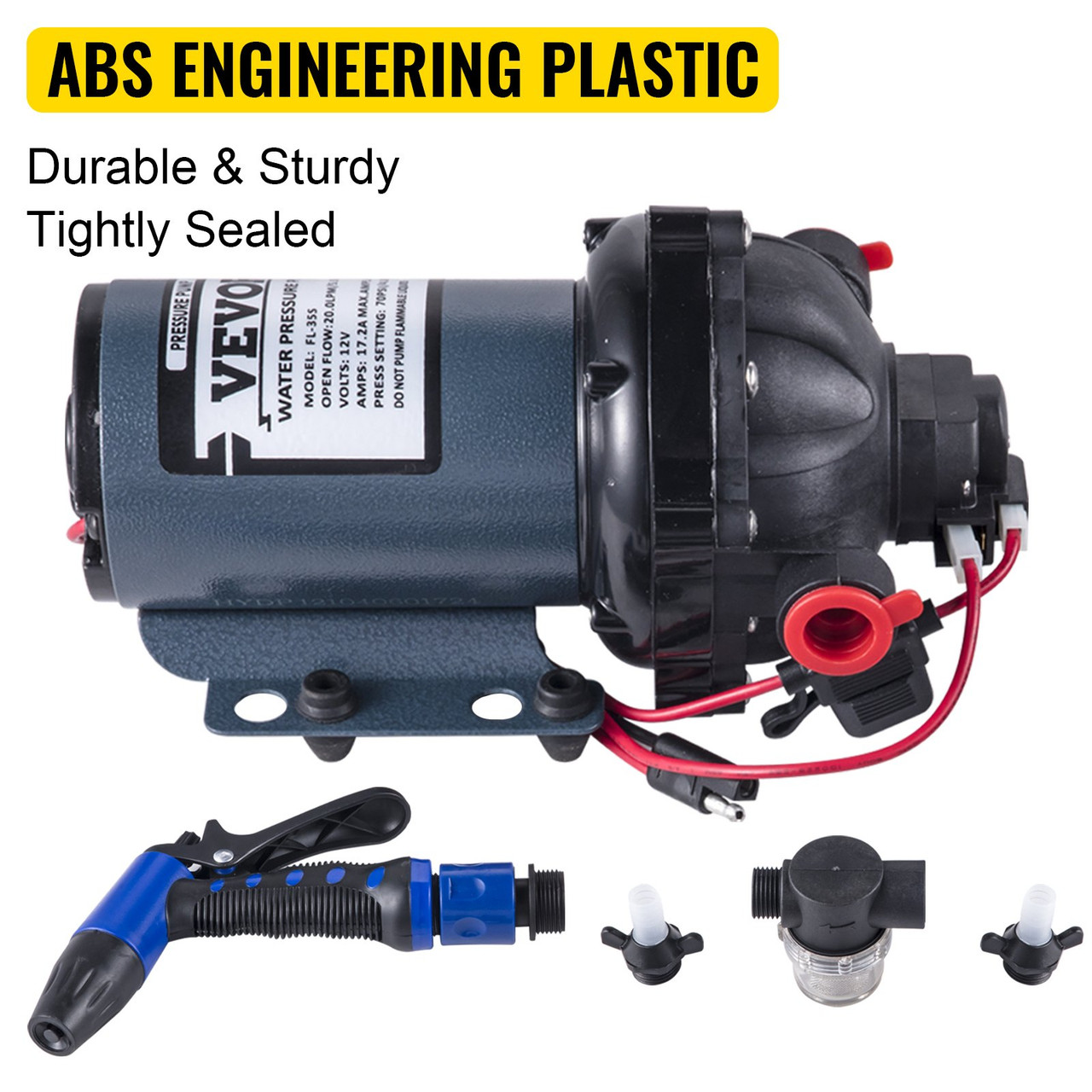 RV Water Pump 5.3 GPM 5.5 Gallons Per Minute 12V Water Pump Automatic ...