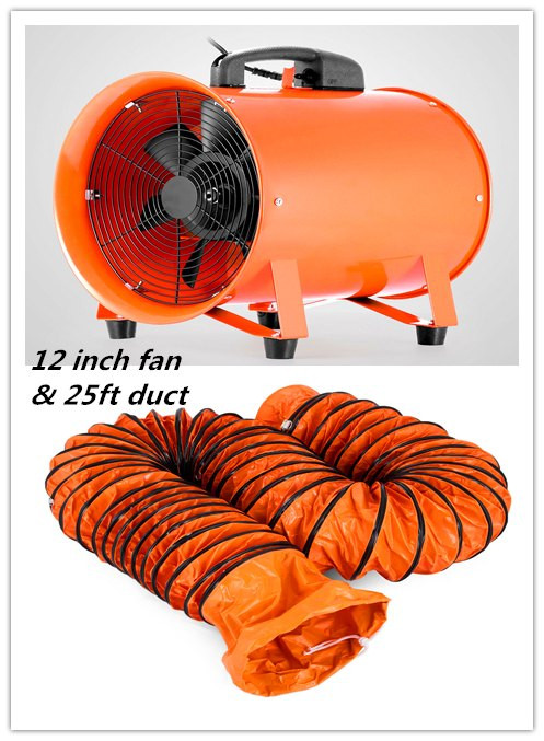 12'' Extractor Fan Blower Portable 8m Duct Hose Fume Utility ...