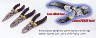 3 pc Compound Lever-Action Pliers Set