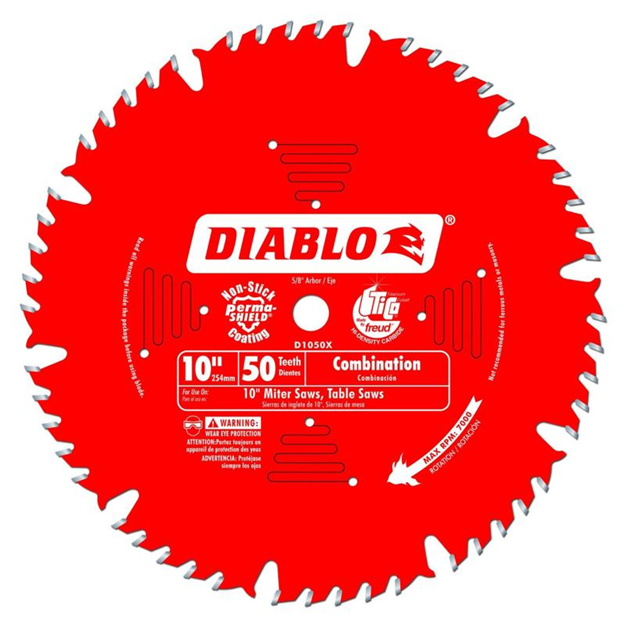 Freud Diablo 10 Inch 50 Tooth Atb Combination Saw Blade 5 8 In Arbor