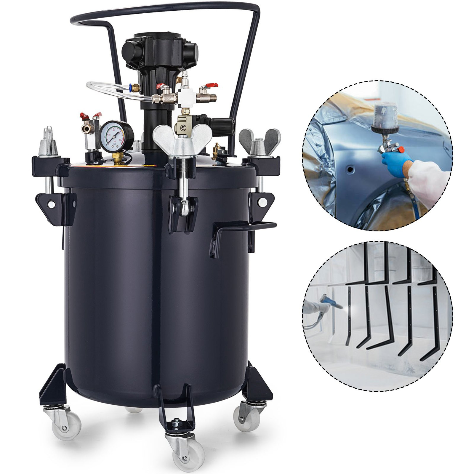 Pressure Pot 2.5Gal Pressure Pot Paint Sprayer 10L Automatic Air ...