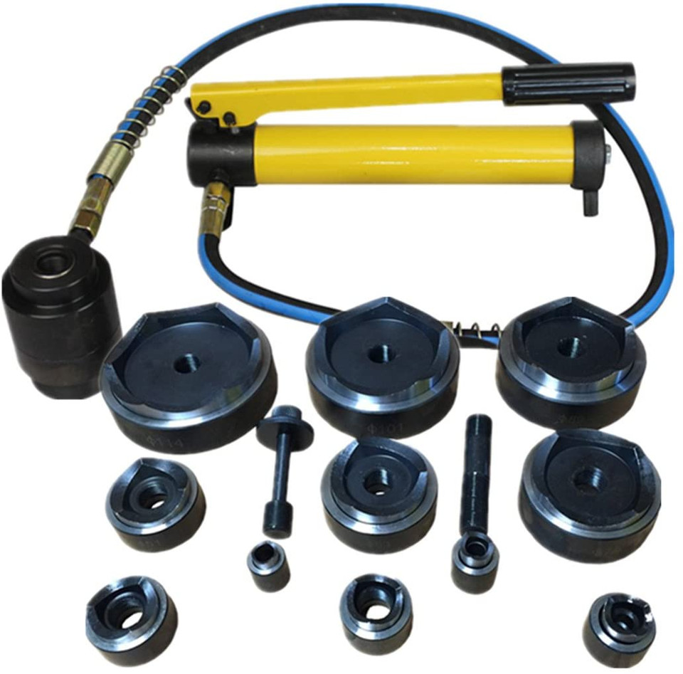 15ton Hydraulic Knockout Punch Kit Hand Pump 11 Dies Tool Hydraulic ...