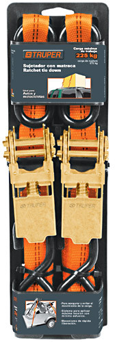 Truper 2 Pack Ratchet Tie Down Straps, 1500 Lbs Max. Load Ratchet ...