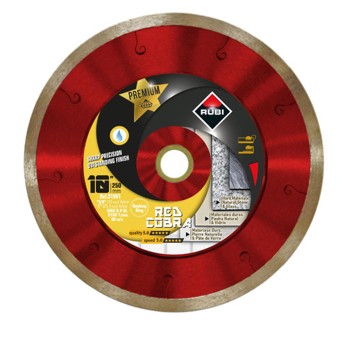 Rubi Diamond Blades BLADE RED COBRA WET 10" USA (1"&5/8" ARBOR) (Continuos)