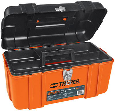 Truper Heavy Duty Tool Boxes w/Metal Latches, 17" Plastic Industrial ...