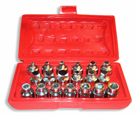 V8 Tools 1/2 Inch Drive Square Drain Plug Socket Set 19 Pc 3319