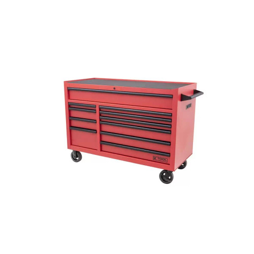K Tool International 55 Premium 11 Drawer Double Bay 1 200 lb. Tool Box Matte Red