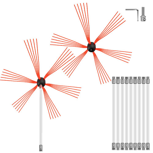 Chimney Sweep Kit 33FT Length, Chimney Brush Kit with 10 Nylon Flexible ...