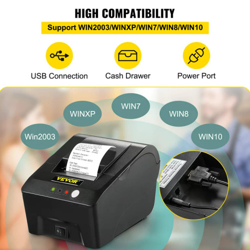 Printer Receipt, 58mm Thermal Printer, USB Port Printer, ESC/POS ...