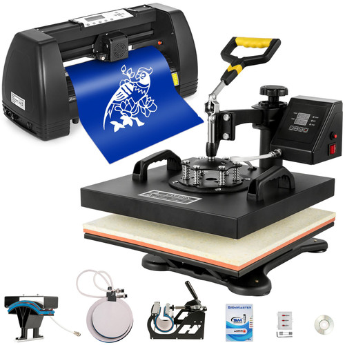 5 In1 Heat Press 15"x15"+ Vinyl Cutter 14" Plotter Print Swing Away Usb ...
