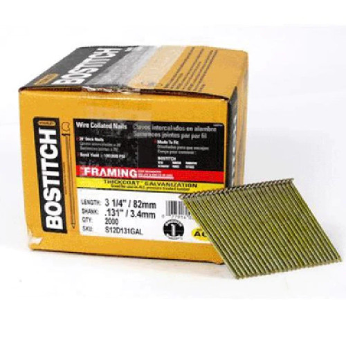 BOSTITCH Stick Framing Nail, 3-1/4 Inch x.131 Inch