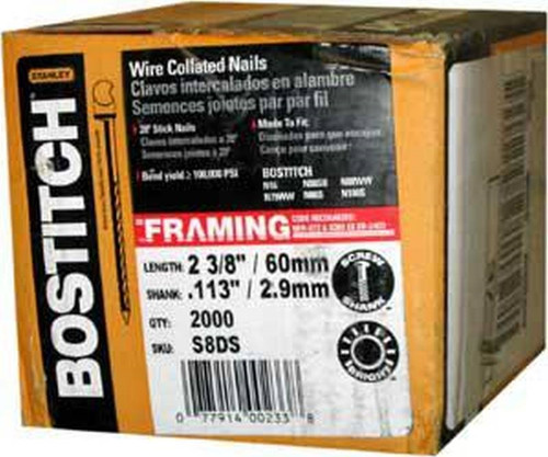BOSTITCH Framing Nail, 3-1/4 in L, 15 to 23 Gauge