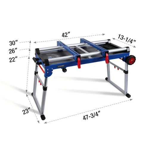 5-in-1 Portable Folding Workbench Miter Saw Stand - Adjustable Height ...