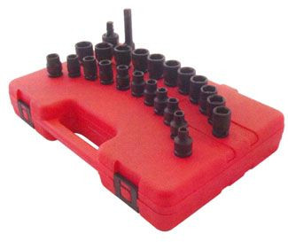 24pc 3/8"dr. Master Magnetic Impact Socket Set (SAE and Metric)