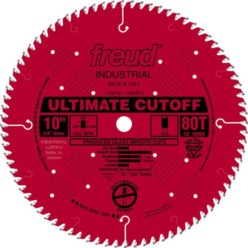 Freud 10-Inch 80 Tooth ATB Ultimate Cut-Off Saw Blade with 5/8-Inch ...