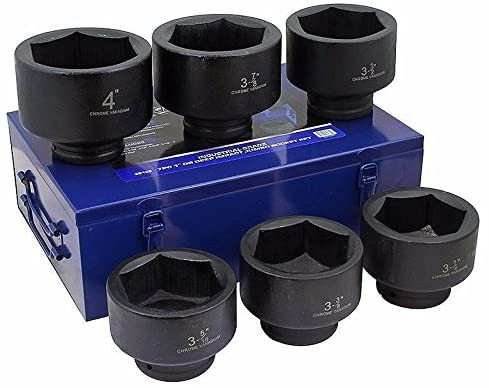 Stark 1" Drive Jumbo Shallow Impact Socket Set SAE Sockets 6-piece (3-1 ...