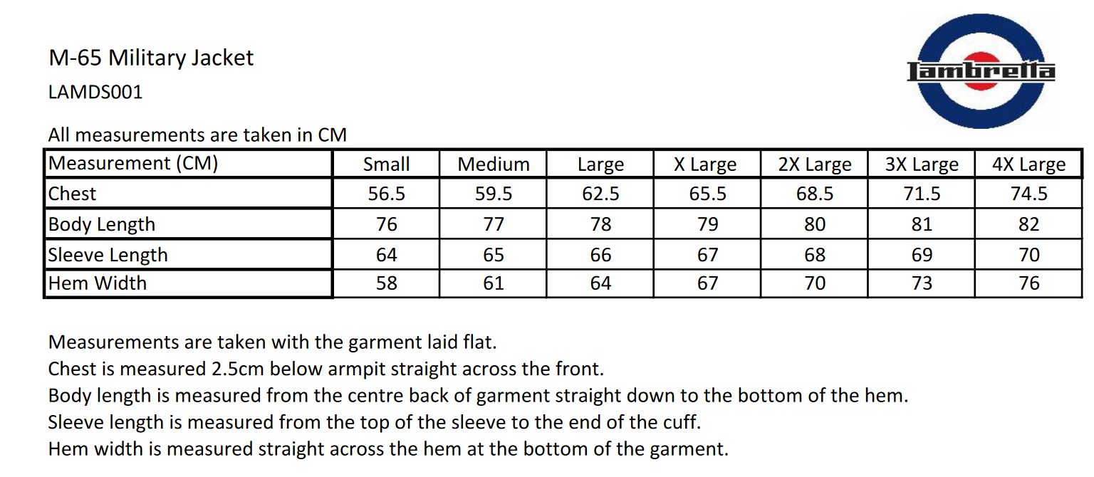 Lambretta M65 Mens Military MOD SKA jacket Coat - ShoeStation Direct