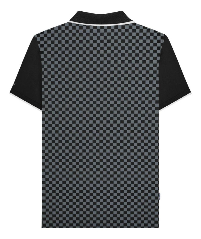 Lambretta Mens Checkered Casual Retro Mod Ska Black Polo Shirt ...