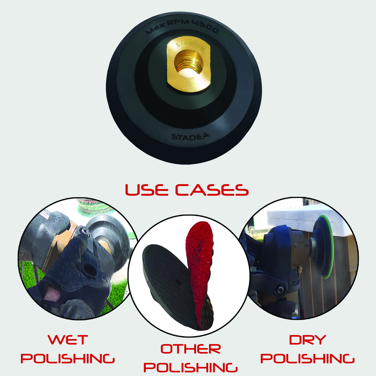 Hook and Loop Backing Pad 2 3 4 5 6 Inch | Rubber Velcro Backing Pads