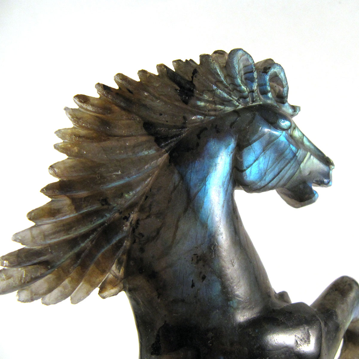 Carved Labradorite Horse